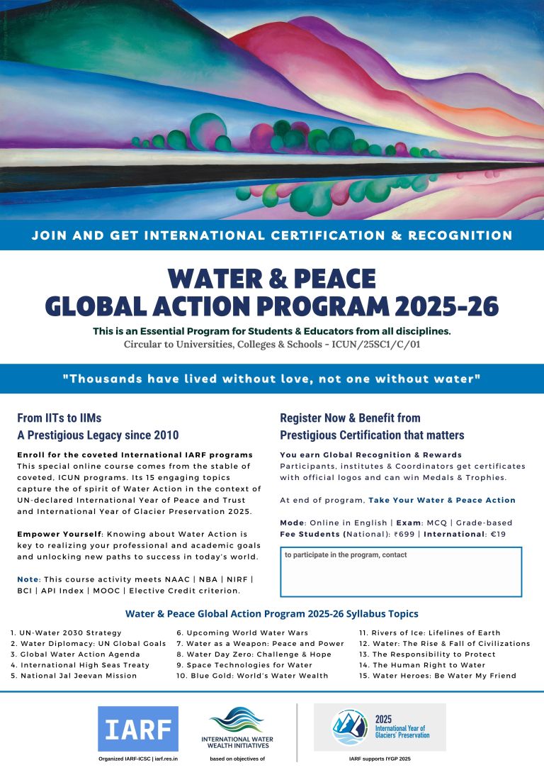 Water & Peace Global Action Program 2025-26 – Indian Astrobiology ...
